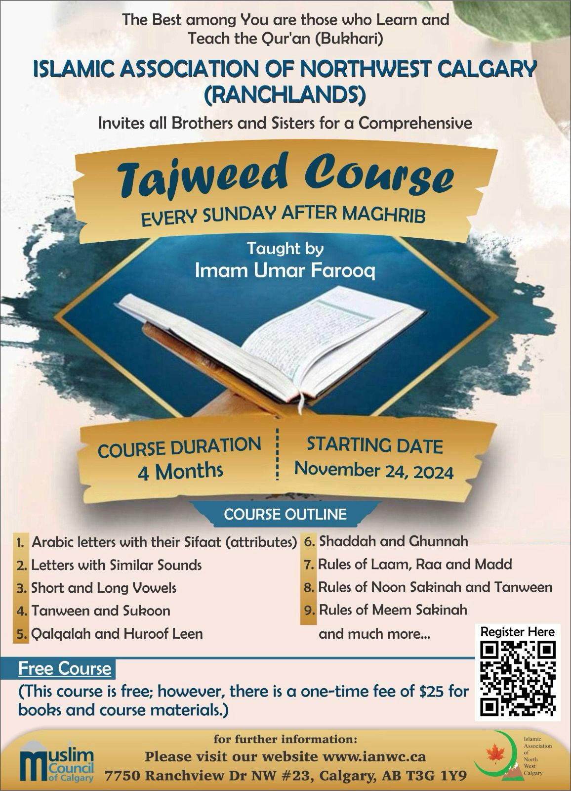 Tajweed Course with Sheikh Umar – IANWC